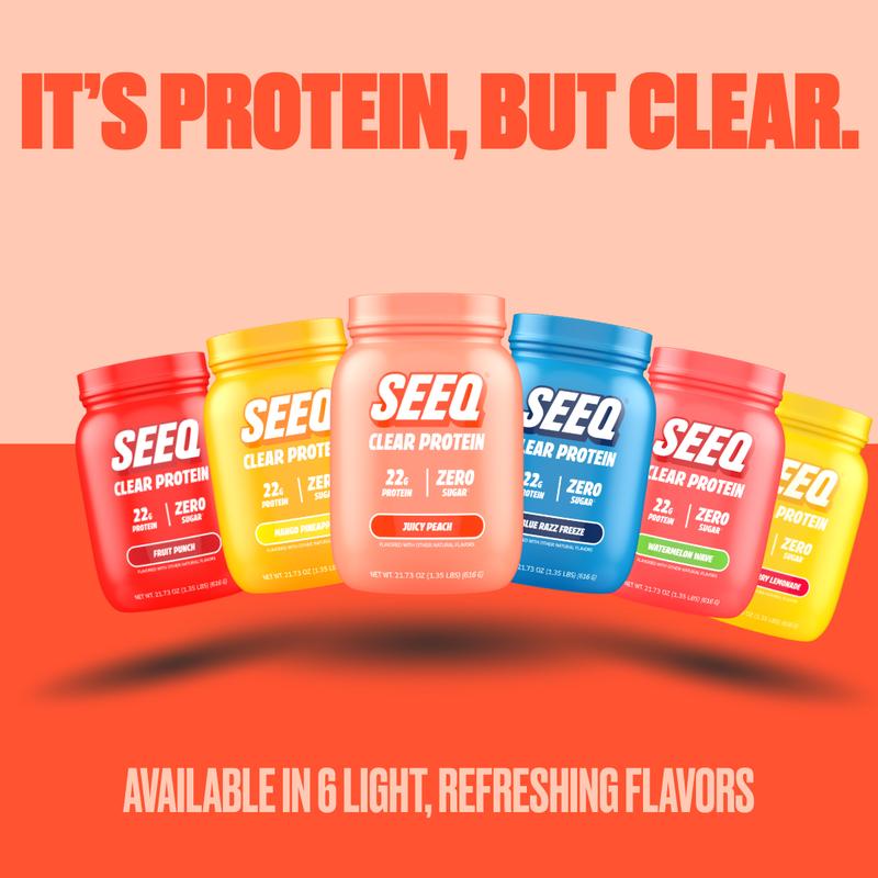 SEEQ Clear Protein Powder - 22g Whey Isolate - Zero Sugar & Lactose ...