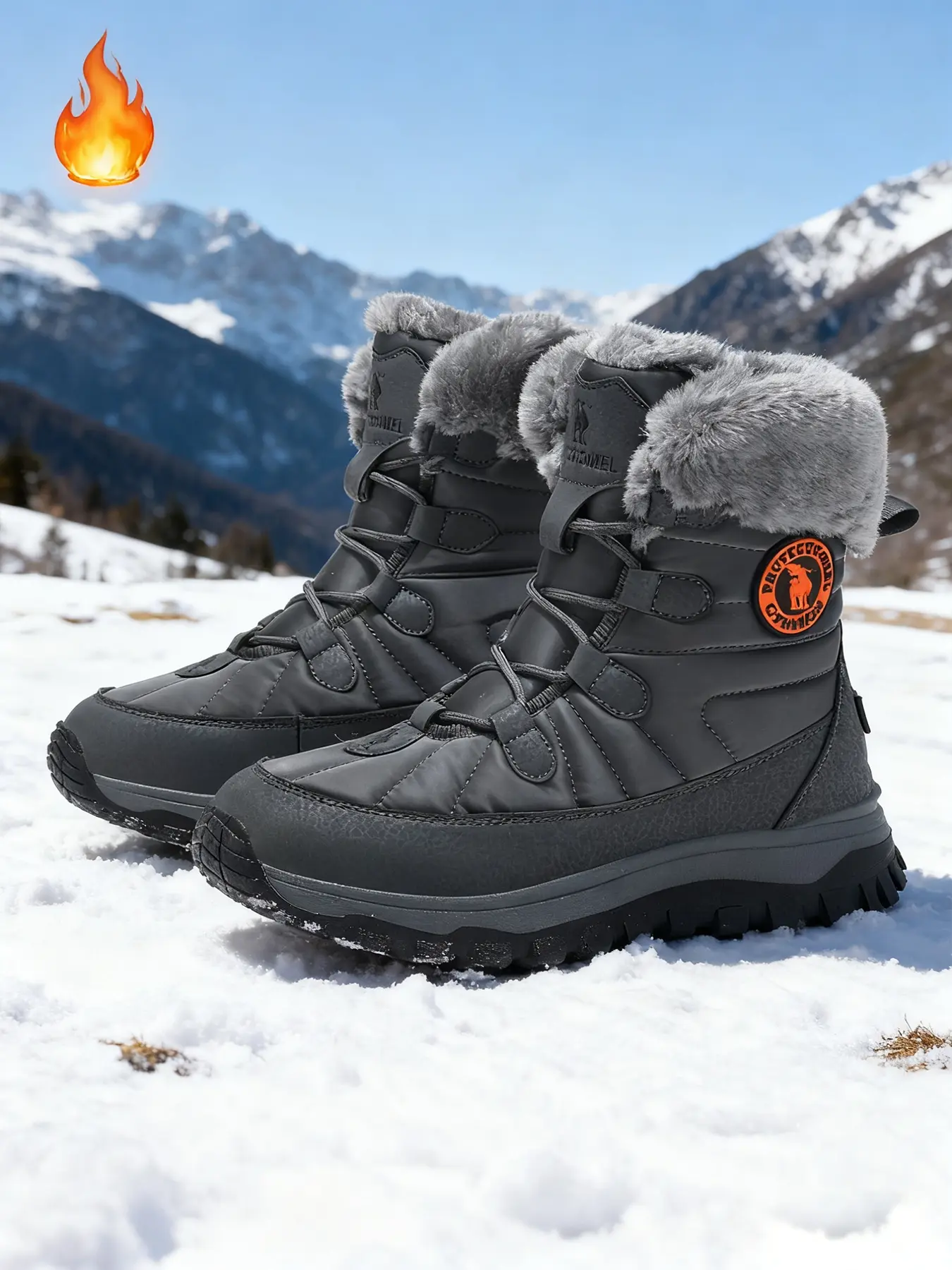 Fuzzy Collar Women's Light Gray Snow Boots - Warm & Cozy - TikTok Shop