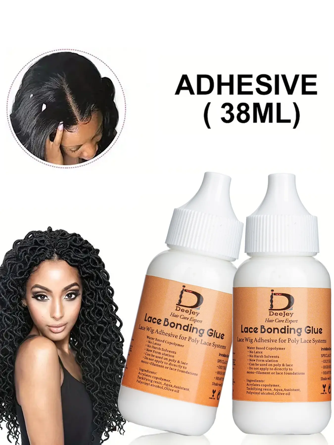 Glue Wig Adhesive and Remover Set, Waterproof Strong Bond, Suitable for ...