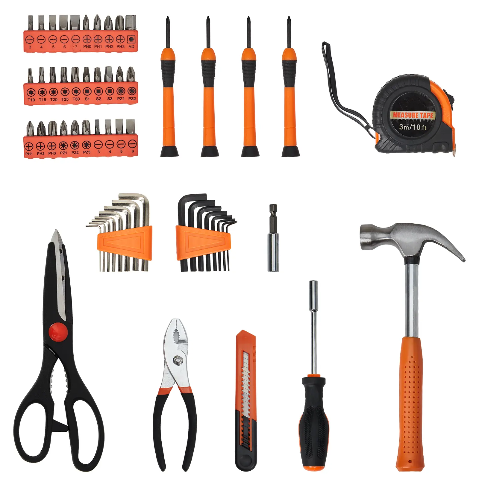 57 Pieces Basic Home Tool Kit, Compact Household Tool Set with Case ...