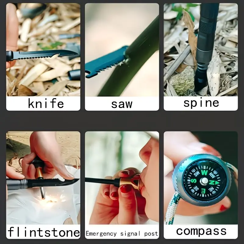 Multifunctional tactical trekking stick, built-in compass and canvas ...