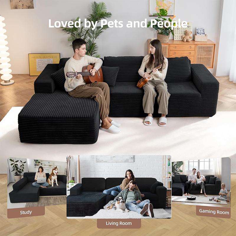 Easy-to-assemble modular sofa, modern modular L-shaped sofa set for ...
