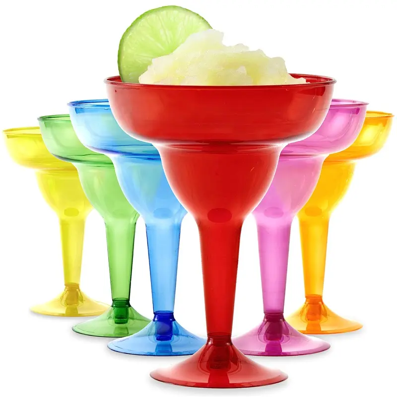 Stock Your Home Multicolor Plastic Margarita Glasses Disposable (Set of ...