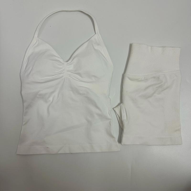 dfyne workout sets No Logo2Pcs Gym Set Women Backless Tank Tops High ...