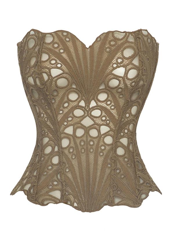 Women's Random Pattern Lace Up Shapewear Tube Top, Elegant Contrast ...