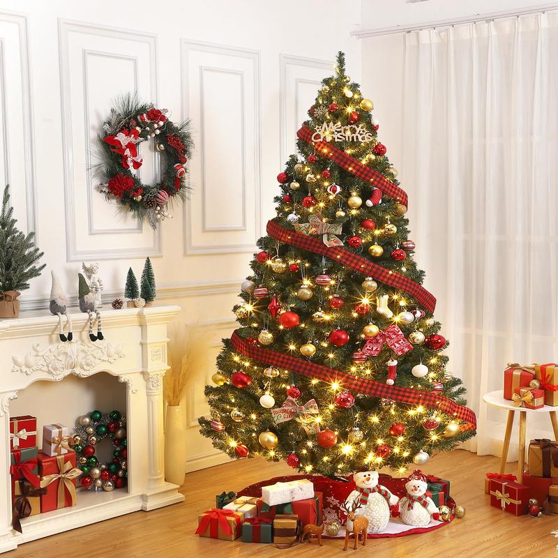 6ft Prelit Christmas Tree - Fluffy Fraser Fir with 250 Multicolor ...