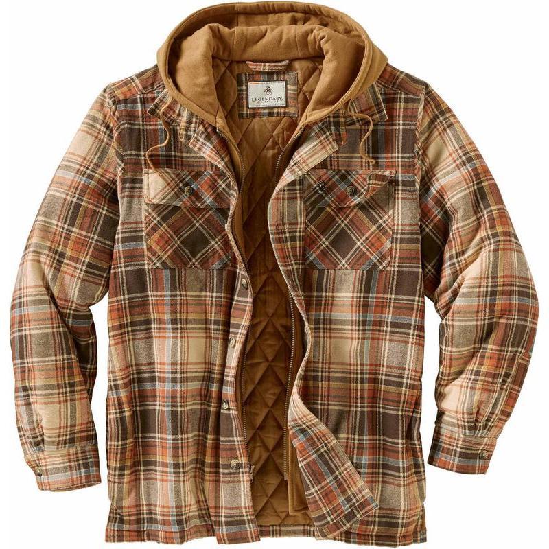 Legendary Whitetails Men's Maplewood Hooded Flannel Shirt Jacket Long ...