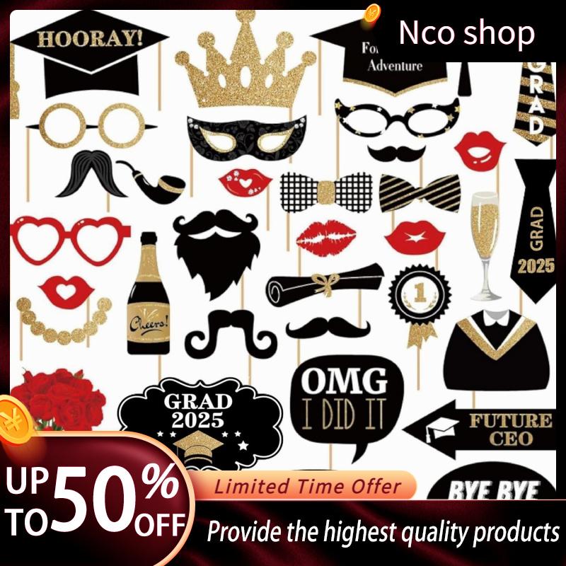Happy Graduation 2025 Photo Booth Props 35pcs Funny Large Graduation ...