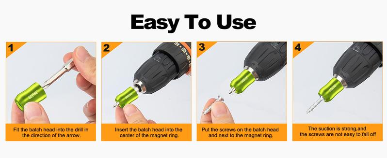 SEESE 2 Pcs Strong Magnetic Screw Ring, 1/4 Inch/ 6.35 mm Universal ...