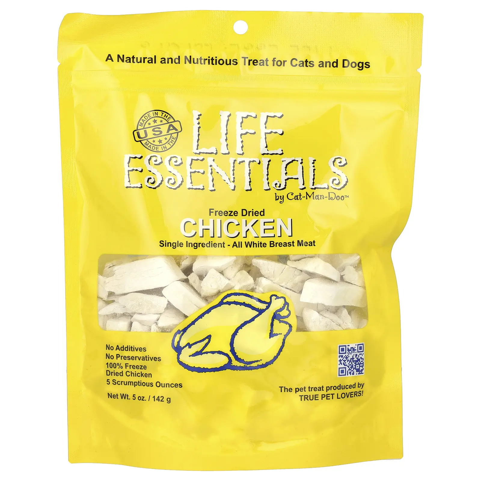 Cat-Man-Doo Life Essentials, Freeze Dried Chicken, For Cats & Dogs, 5 ...