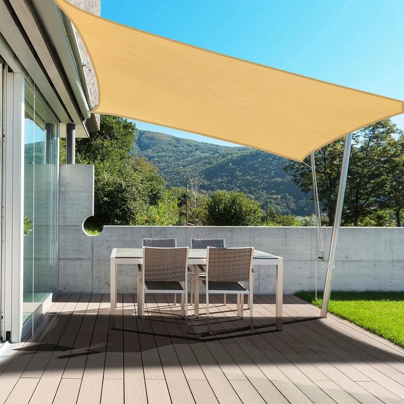 Rectangle Sun Shade Sails Outdoor 10 x 13 ft - Sun Protection Sunshades ...