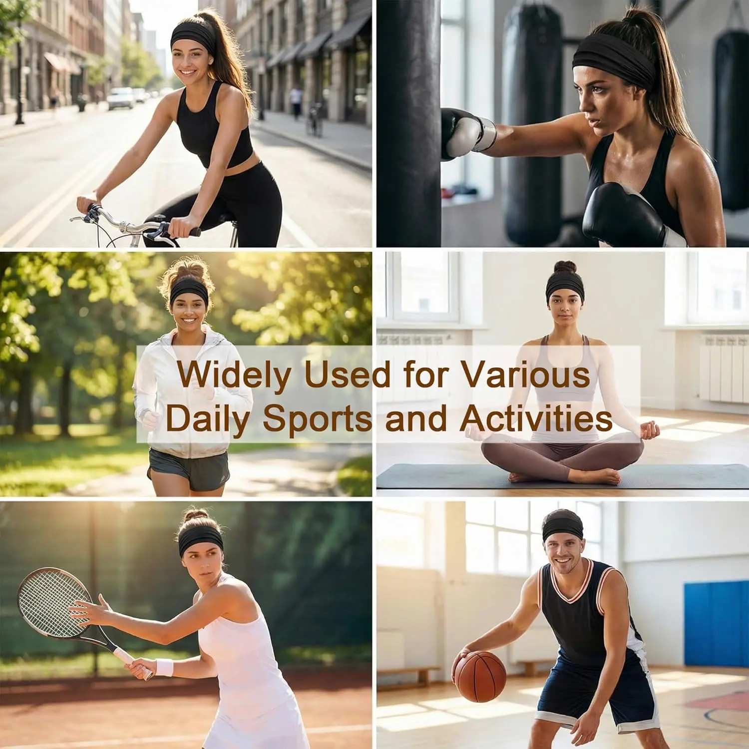 Wide Headbands for Women - 6 Pack Stretchy Soft Hair Bands for Workout ...