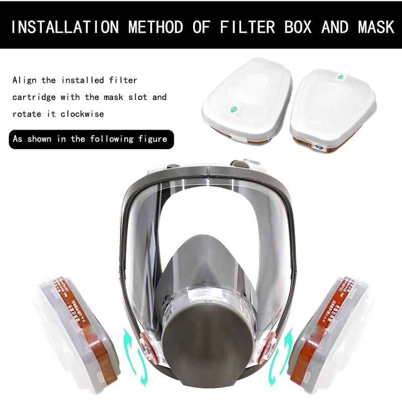 7-In-1 Chemical Spray Paint Respirator Mask, Large View Protective Face ...