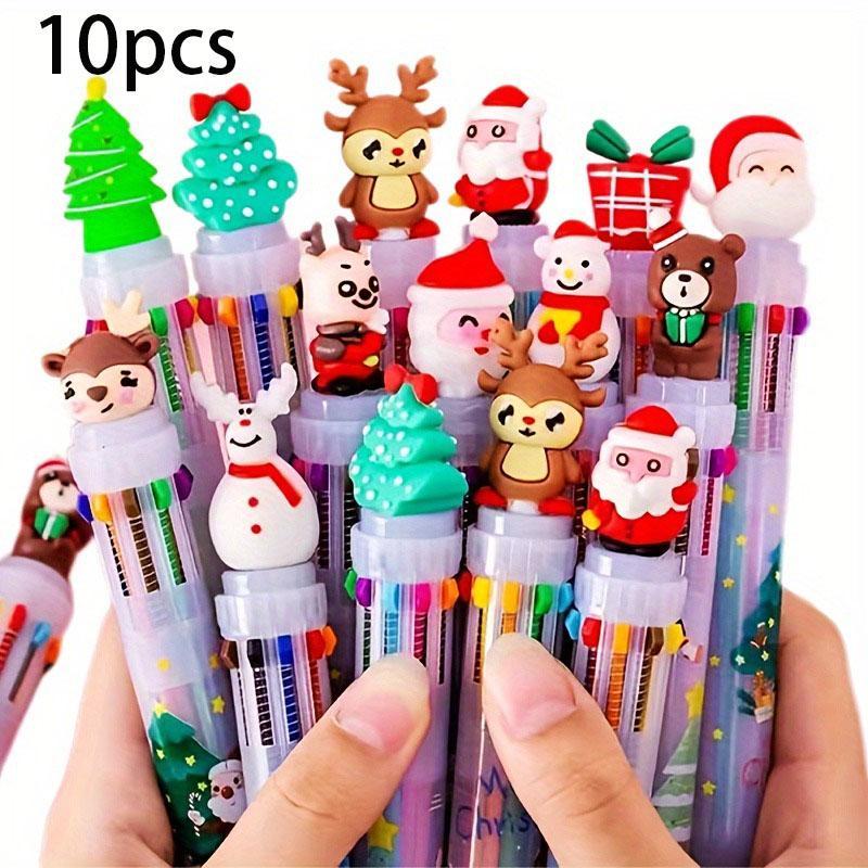 Random Christmas Themed 10-color Ballpoint Pen (1/5/10pcs), Cute ...