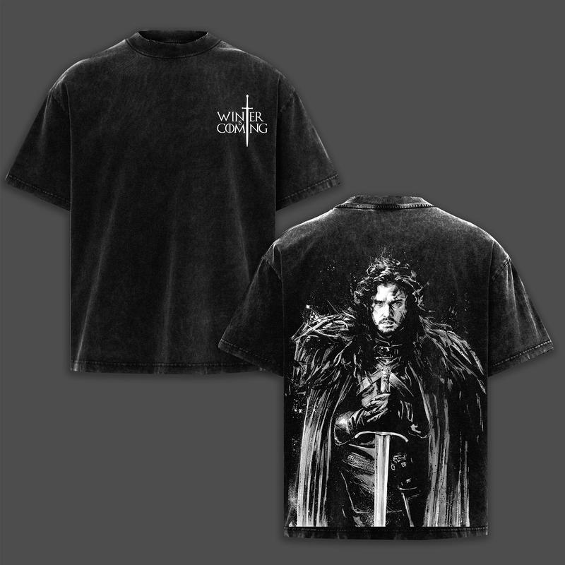 Winter is Coming Jon Snow Double Printed T-Shirt, Game of Thrones Stark ...