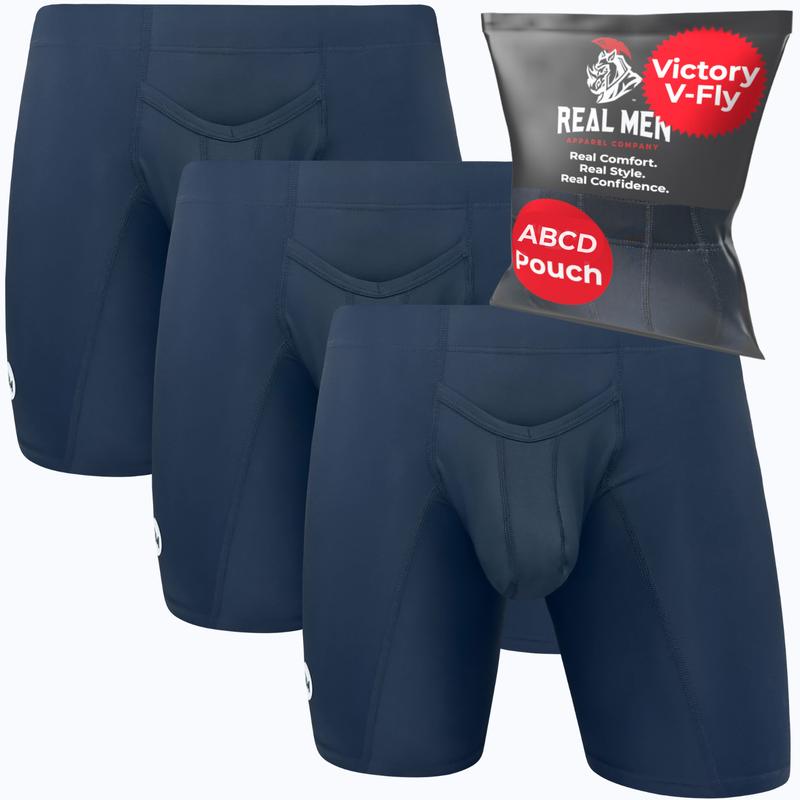 Nylon 9in Boxer Briefs V-FLY 3pk Black Athletic Performance ABCD Pouch ...