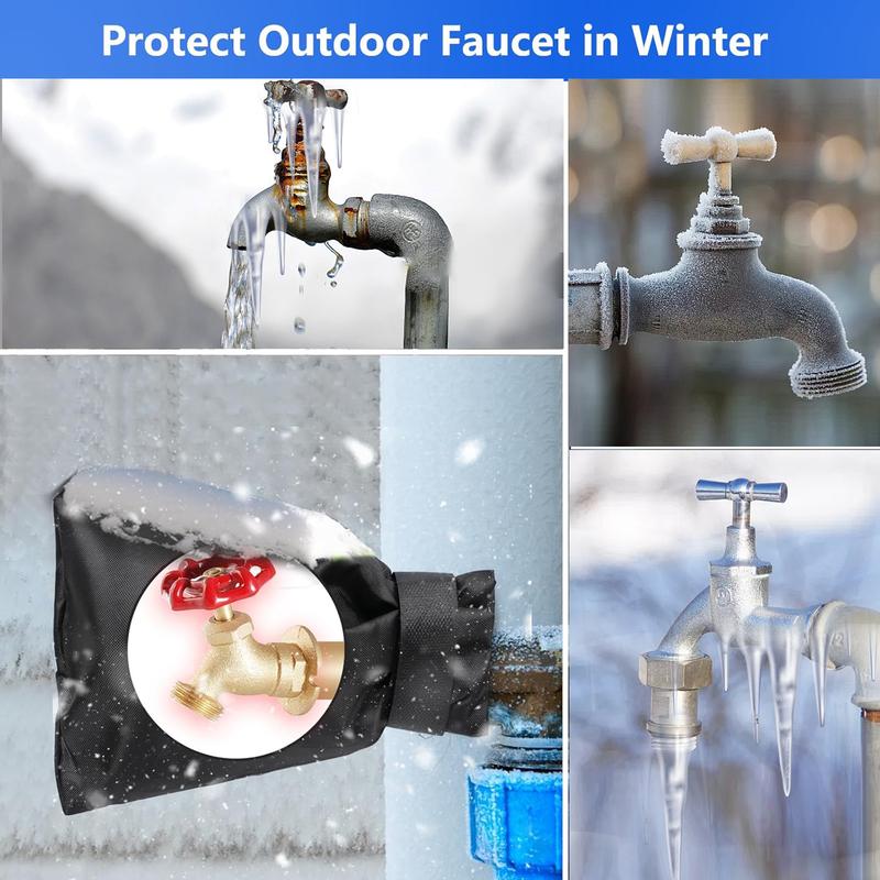 4 Pack Outdoor Faucet Covers for Winter - 6.3" W x 9.8" H Outdoor Water ...