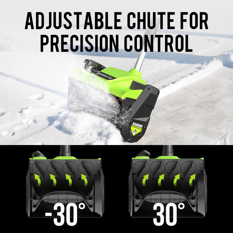 STEELITE Cordless Snow Shovel, 12-Inch Battery Powered Snow Blower with ...
