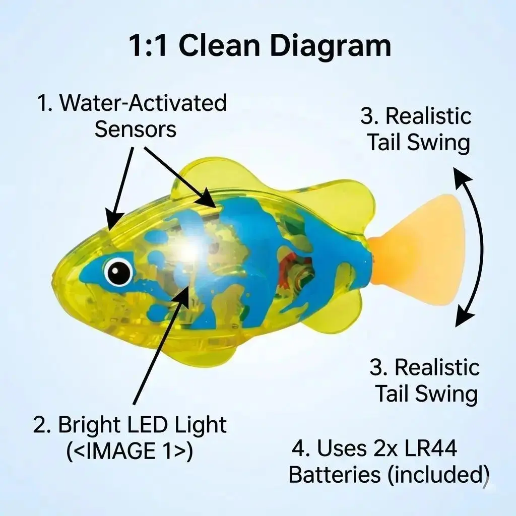 Make Bath Time a Splash! Magic Glowing Swimming Fish - Interactive ...