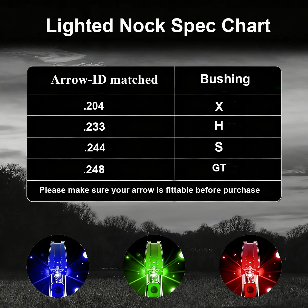 NoxDyn X Lighted Nocks for Arrows with .204'' .233'' .244'' .248 ...