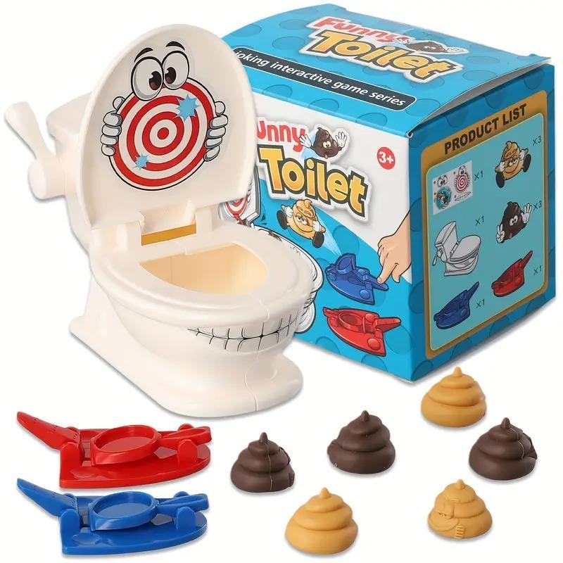 Poop Shooting Game Set for Kids, Includes Toilet, 2 Launchers & 6 Soft ...
