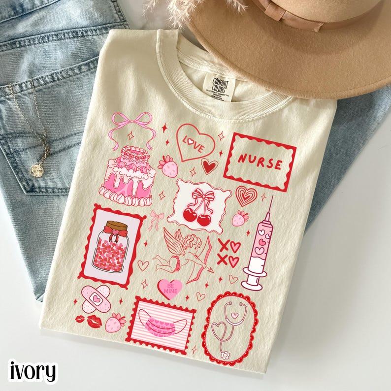 Comfort Colors Nurse Valentines Day Comfort Colors Shirt, RN Heart T ...