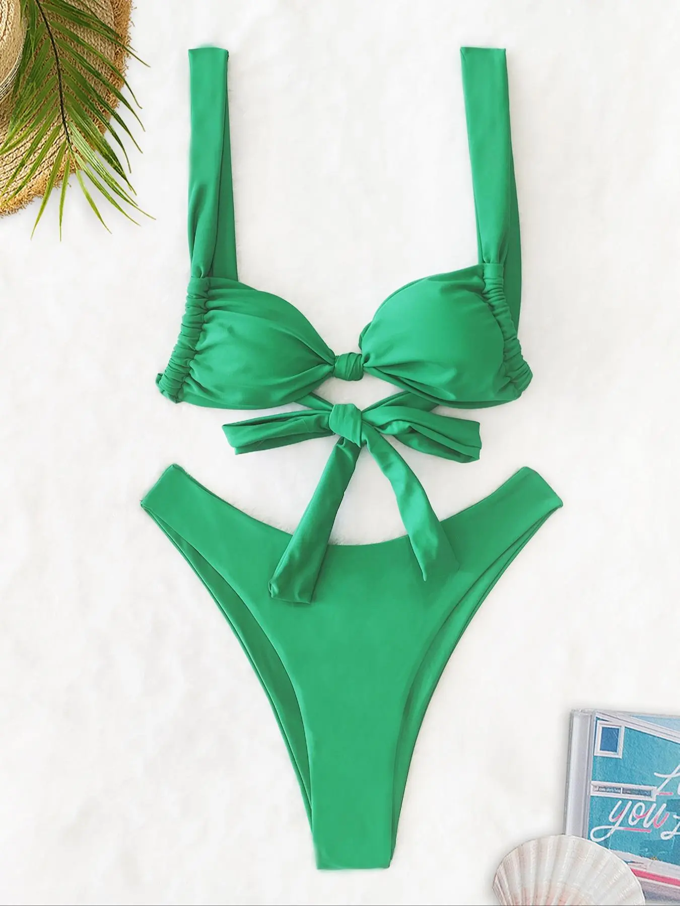 Women's Solid Color Bikini Set - Casual Chic Swimwear - TikTok Shop
