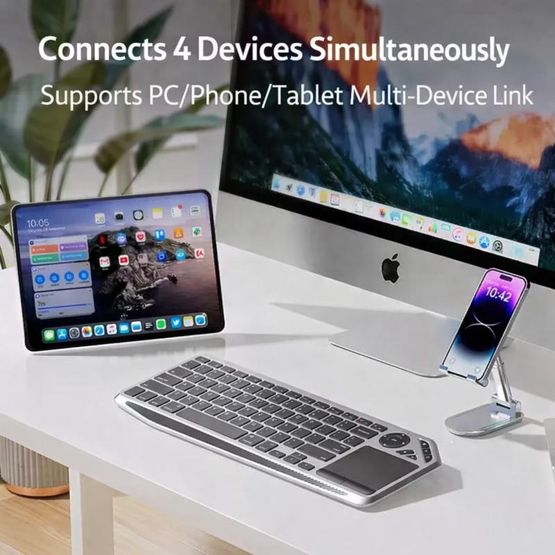 Dual-Mode Wireless Keyboard & Mouse Combo with Touchpad, Connects Up to ...