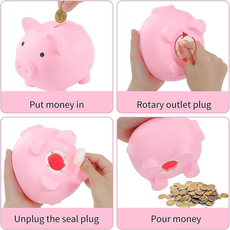H&W Mini Piggy Bank, Plastic Coin Bank, Unbreakable Money Banks, Cute ...