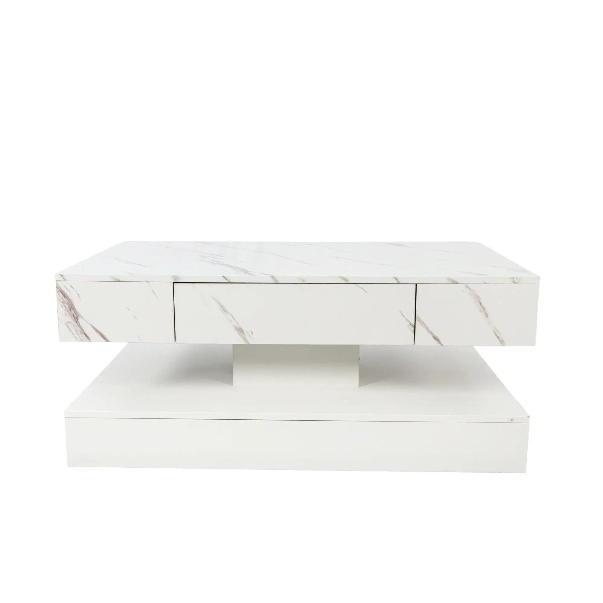 Modern LED Coffee Table 39.37x21.65x16.93IN, RGB Remote Control Lights ...
