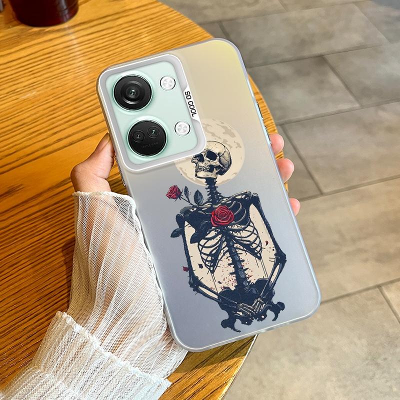 Skeleton, Rose, Moon Pattern Phone Case suitable for One Plus Nord 3 4 ...