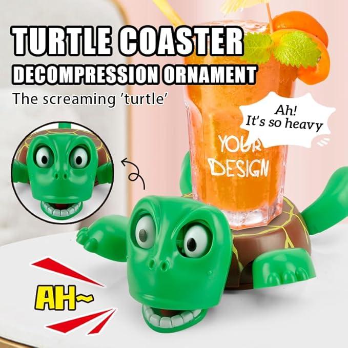 Pop Up Screaming Turtle Coaster Fun Emoji Design Extendable Four Limb ...