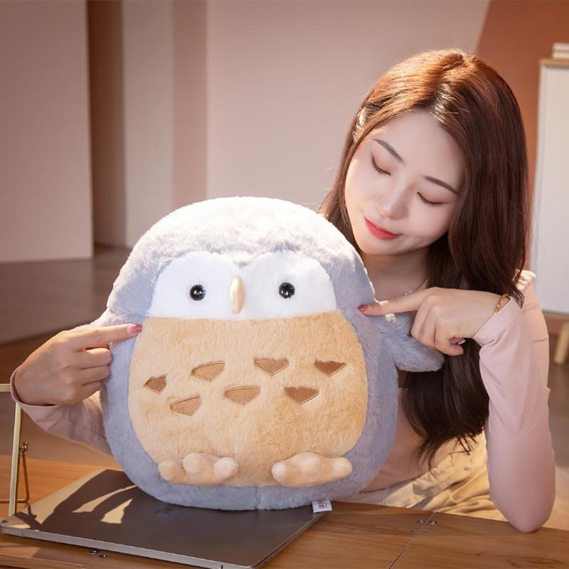Gray Owl Stuffed Animals 15.7" Snow Owl Plush Toy Super Soft Hugging ...