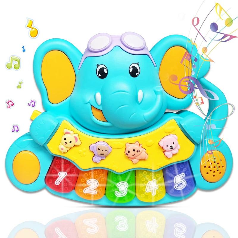 Random Color Elephant Design Musical Piano Toy, 1 Count Colorful Music ...