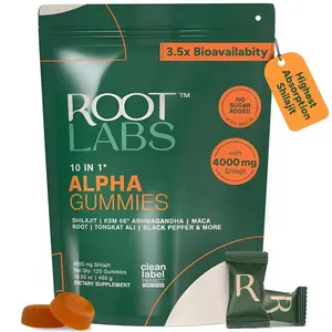 Root Labs 10-1 Alpha Gummies| 4000 mg Pure Himalayan Shilajit| No Added Sugar| KSM-66 ...