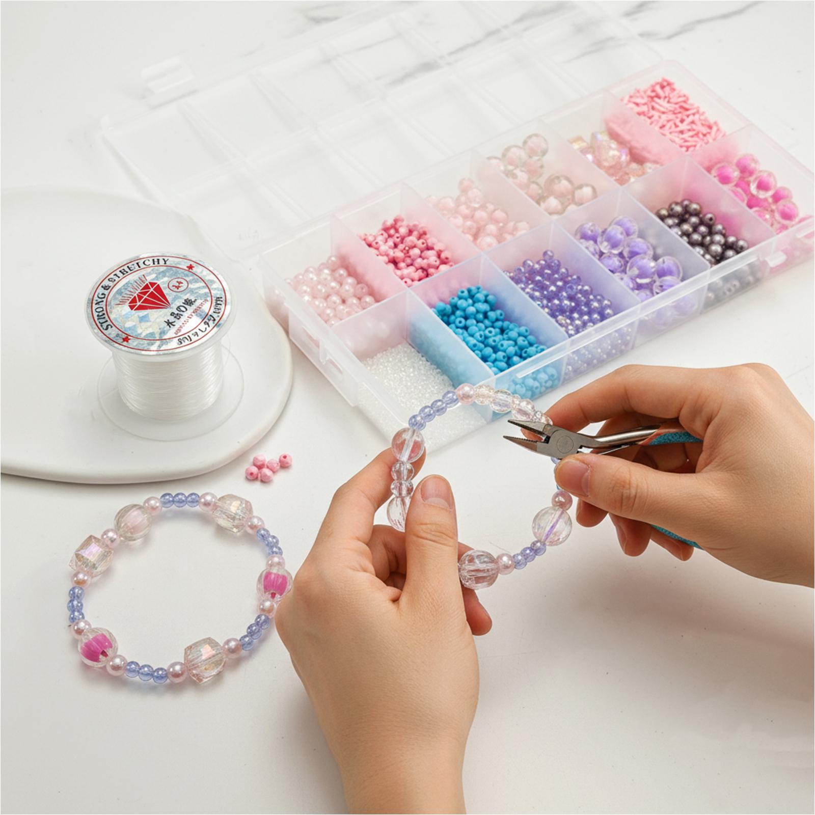 4382pcs Macaron Pink-Purple Gradient Acrylic & Glass Mixed Bead Set ...
