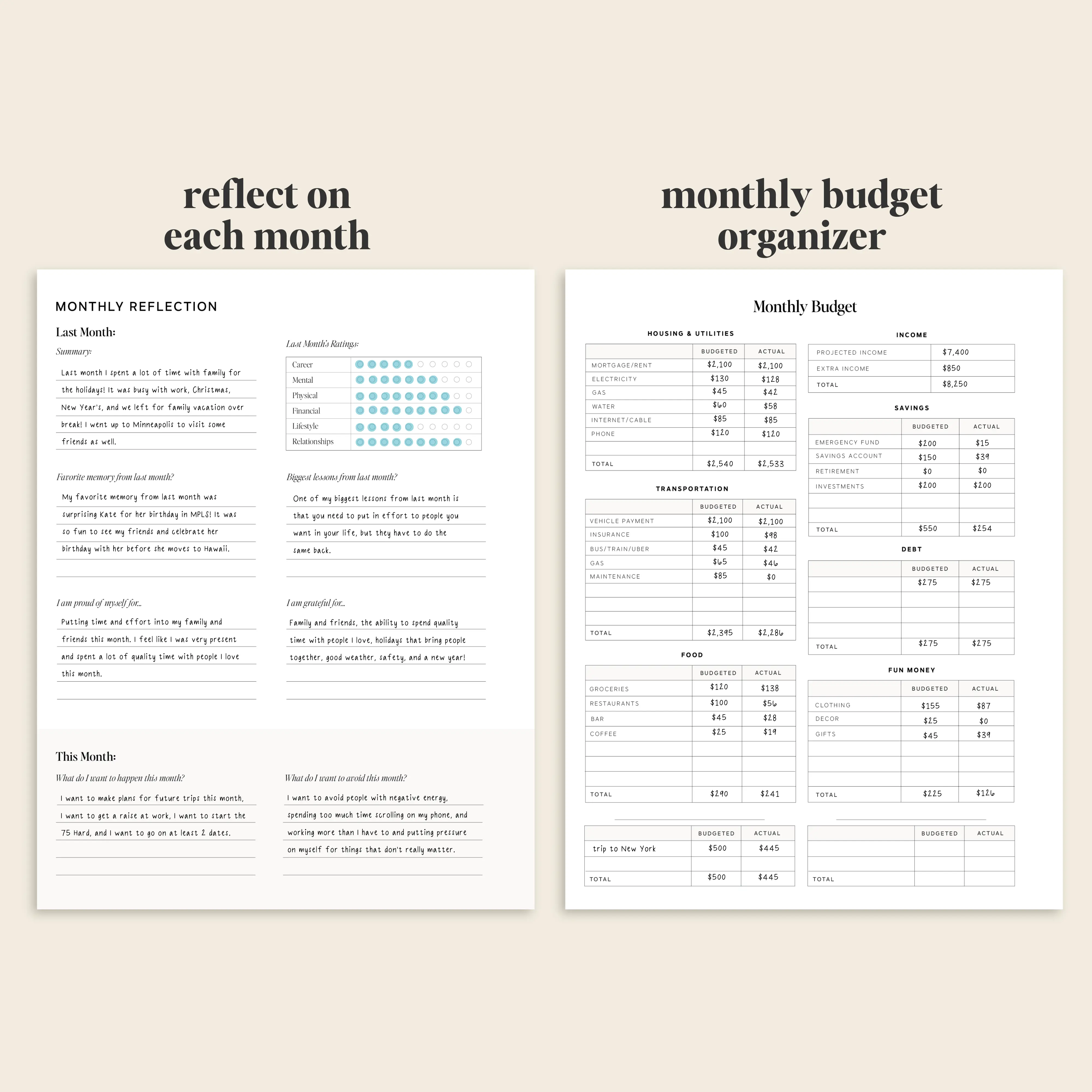2026-2027 Weekly Mom Planner / Kid Trackers + Daily Time-Block (Aug ...