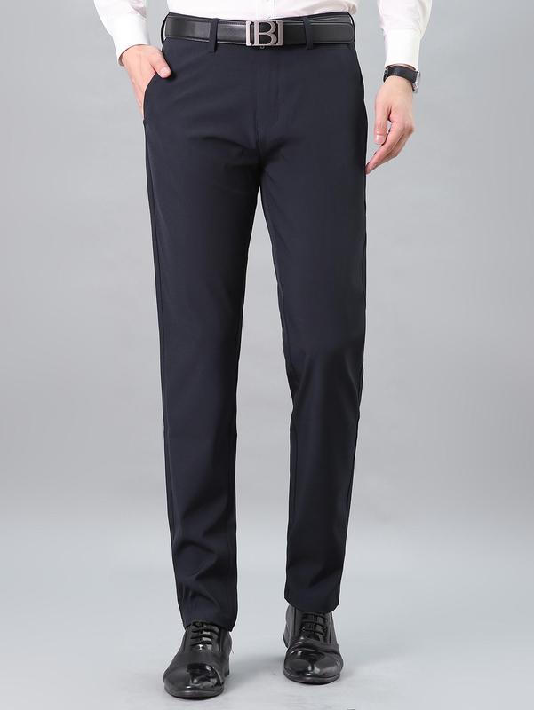 Men's Plain Button Straight Leg Suit Pants without Belt, Slant - TikTok ...