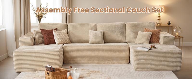 ModMood compress sofa Sectional with Ottoman U-Shaped Modular Sofa ...