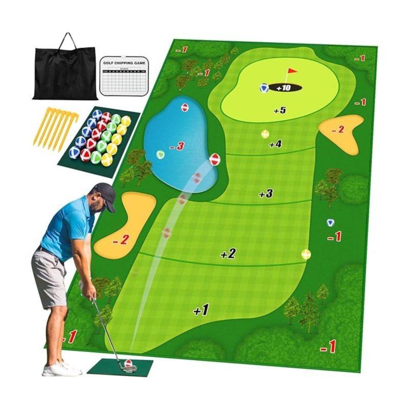 Golf Chipping Game Mat Set, Golf Hitting Training Mat Practice Outdoor ...