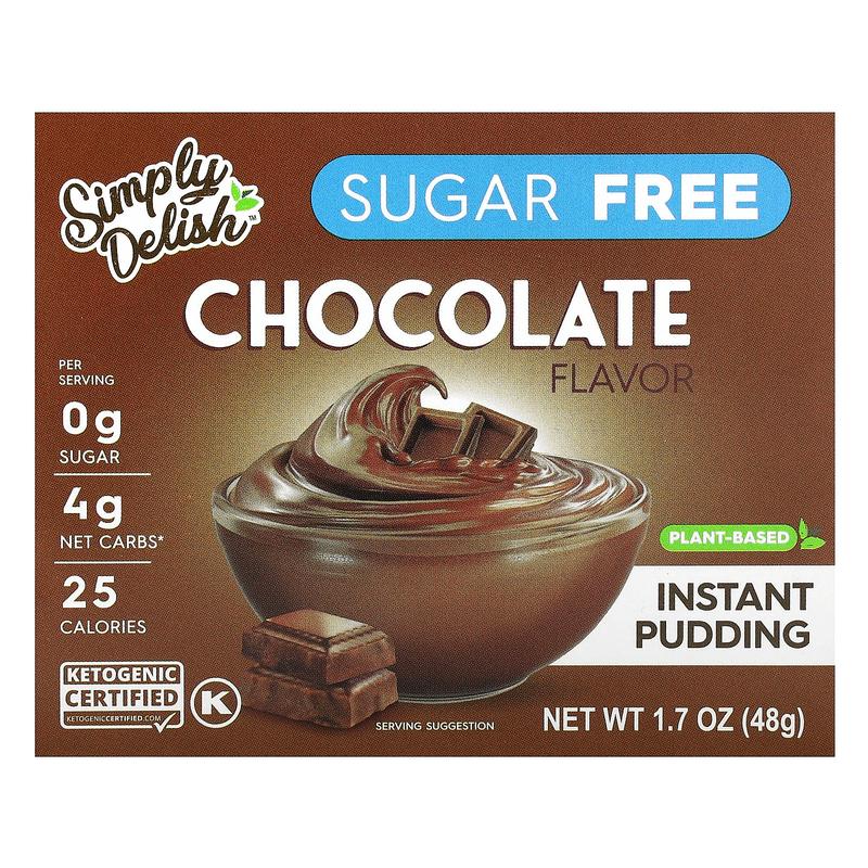 Natural Simply Delish Plant-Based Instant Pudding, Chocolate, Sugar ...