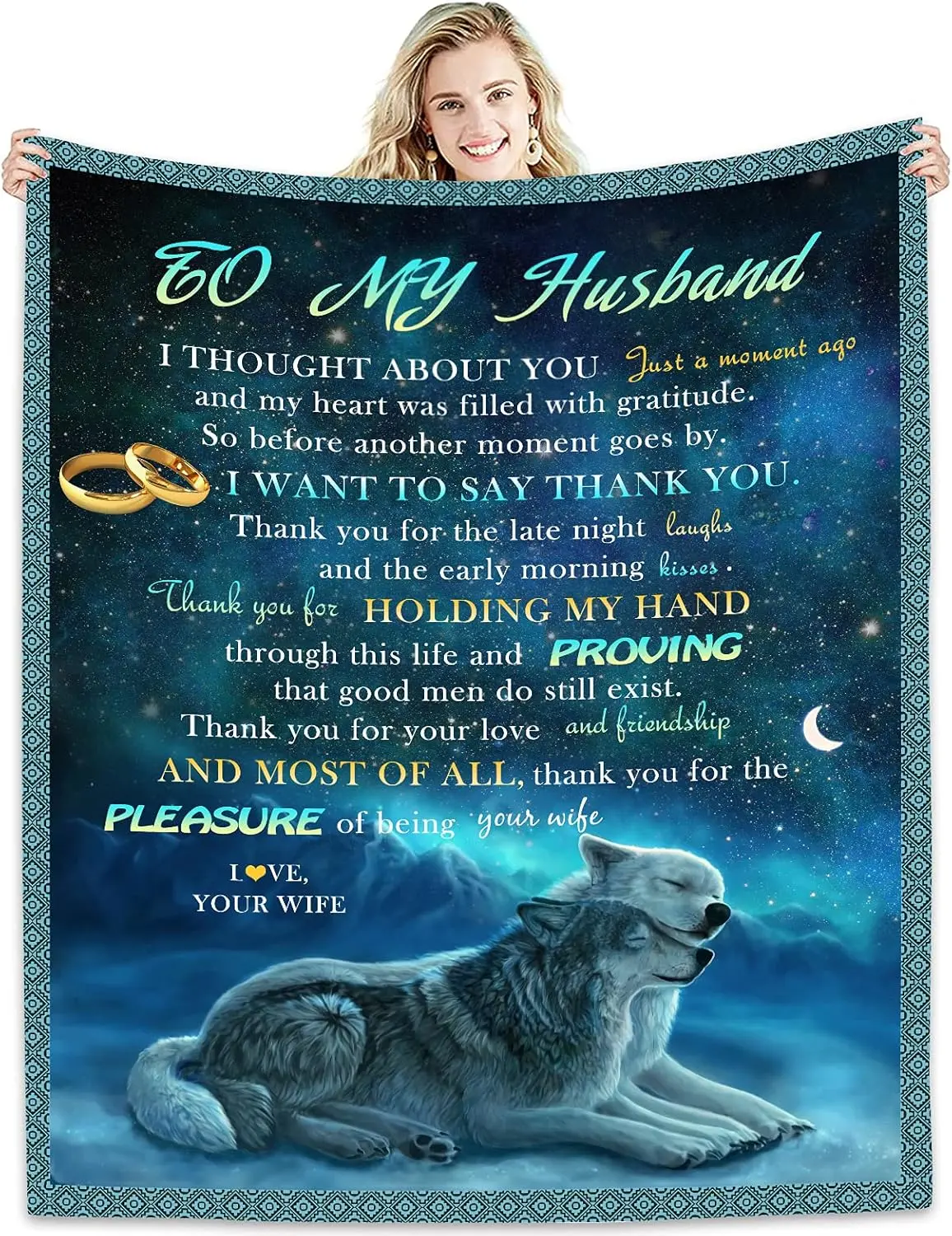 Gift to My Husband Blankets from Wife Ultra-Soft Micro Fleece Throws ...