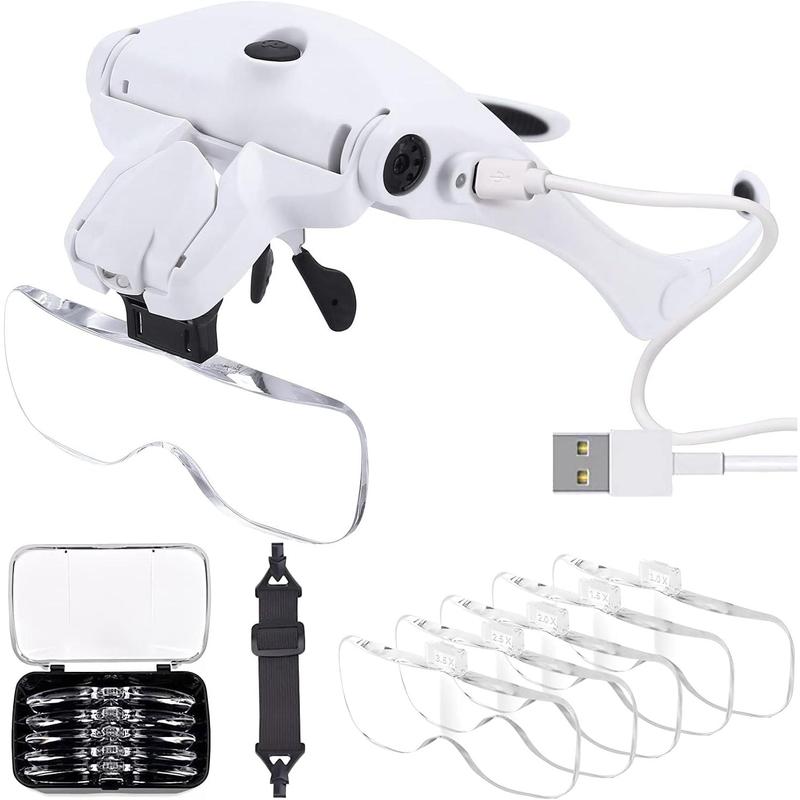 Magnifying Glasses with Light for Close Work, Rechargeable and Hands ...