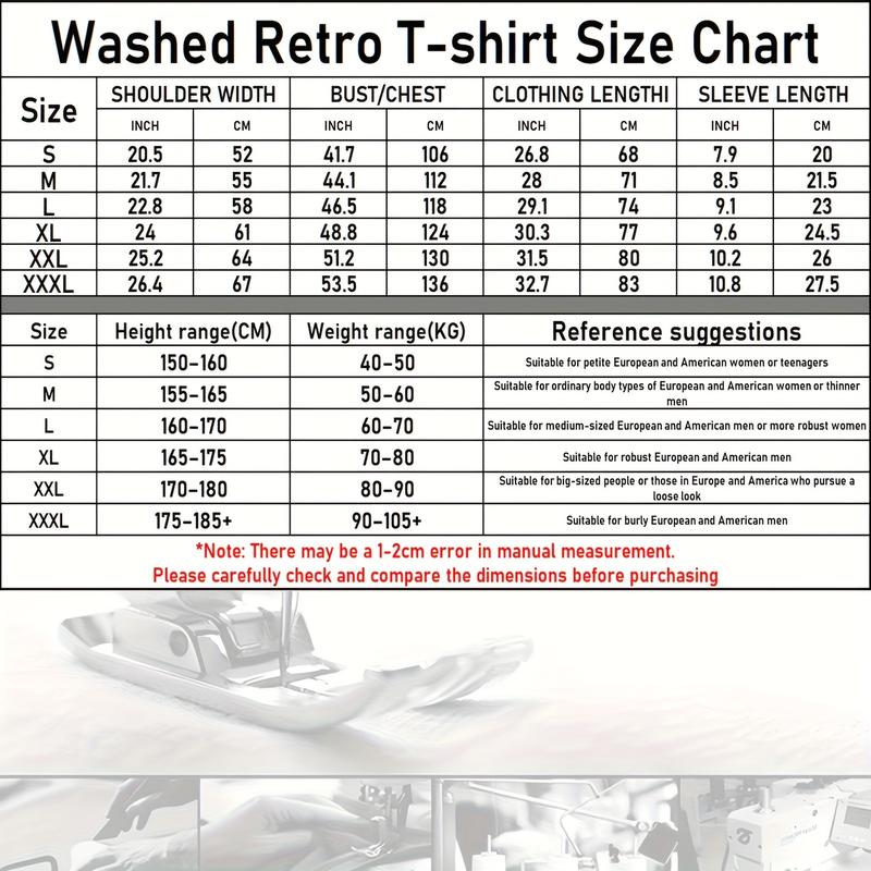 Men's Heavyweight Vintage T-Shirt Soft Washed Texture Crewneck Tee with ...