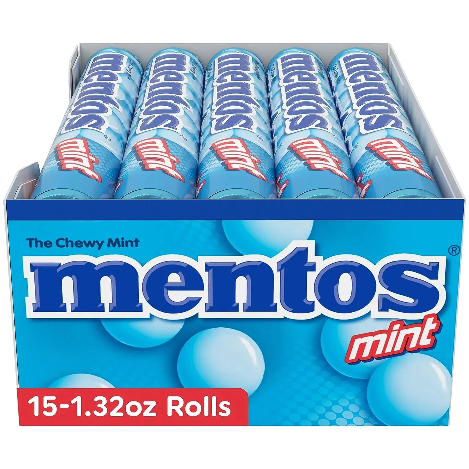Mentos Chewy Mint Candy Roll, Mint, Non Melting, Party, 14 Count (Pack ...