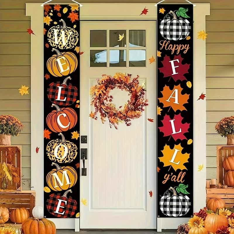 1 Pair, Festive Fall Welcome Banner Props for The Party Photo Booth ...
