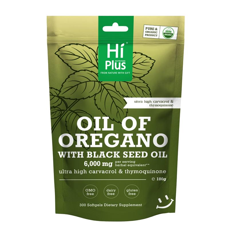 HiPlus 2-in-1 of Oregano + Black Seed Softgels 6000mg |4X Strength ...