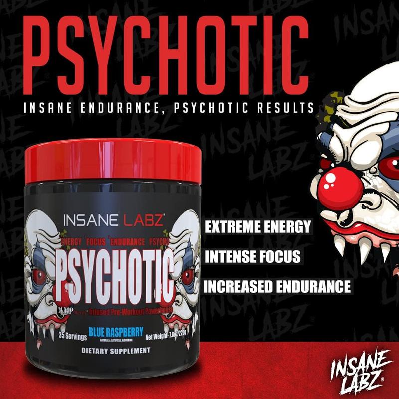 Insane Labz Psychotic Pre Workout Powder – High Stimulant Formula for ...
