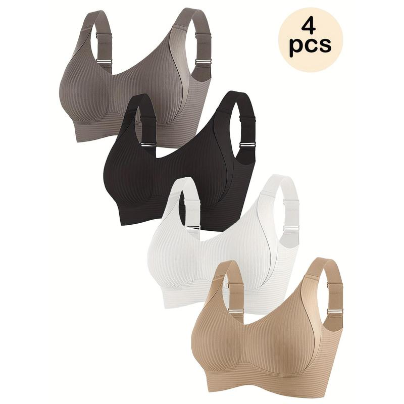 4pcs Set, Esselegance, with Back Buckle, Adjustable, Gathering, Traceless, Without Steel Ring ...