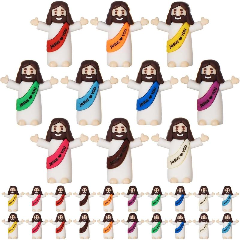 30 Pcs Mini Jesus Figures Tiny Jesus Loves You Figurine Little ...